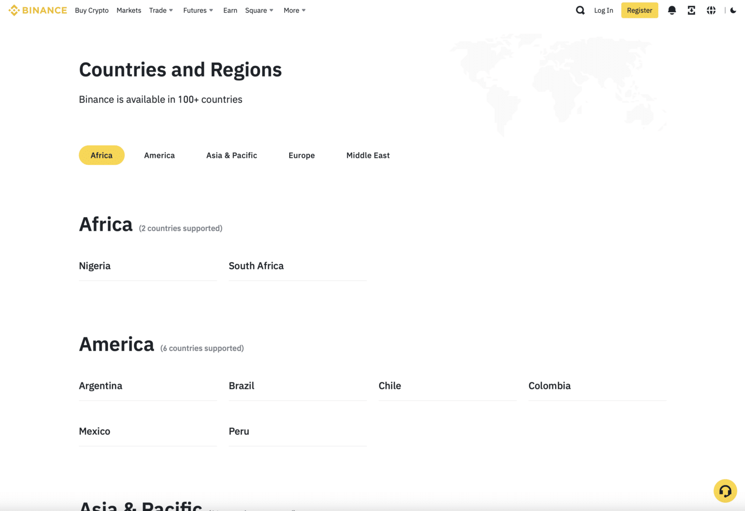 Where is Binance available? Supported countries in 2025