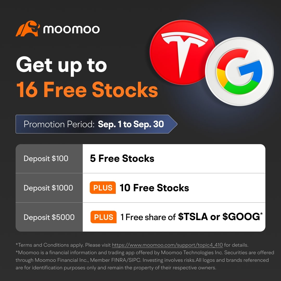 Moomoo Promotion: Get up to 16 Free Stocks!