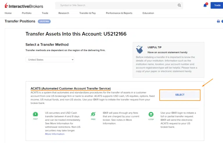 How to transfer from TD Ameritrade to Interactive Brokers